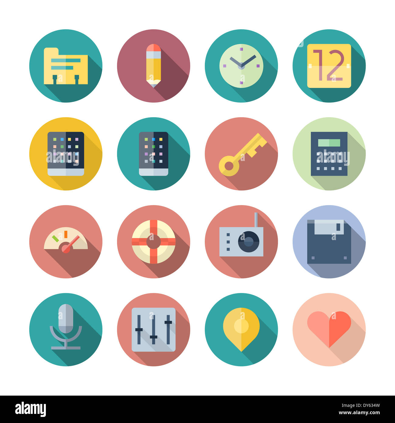 Flat Design Icons For User Interface. Raster version Stock Photo - Alamy