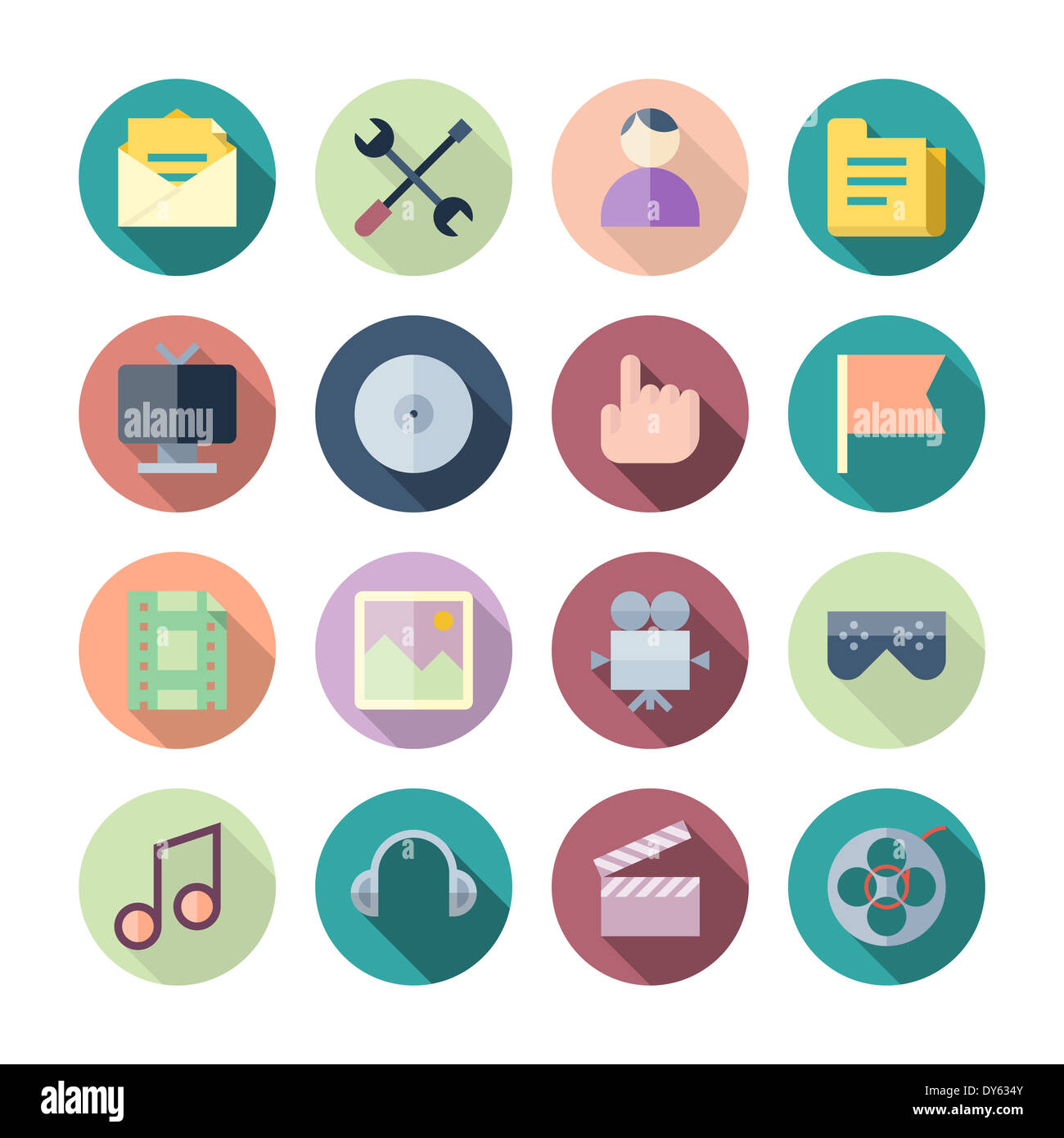 Flat Design Icons For User Interface. Raster version Stock Photo - Alamy