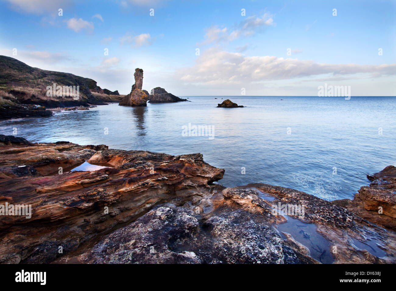 Rock and Spindle on the Fife Coast near St, Andrews, Fife, Scotland ...