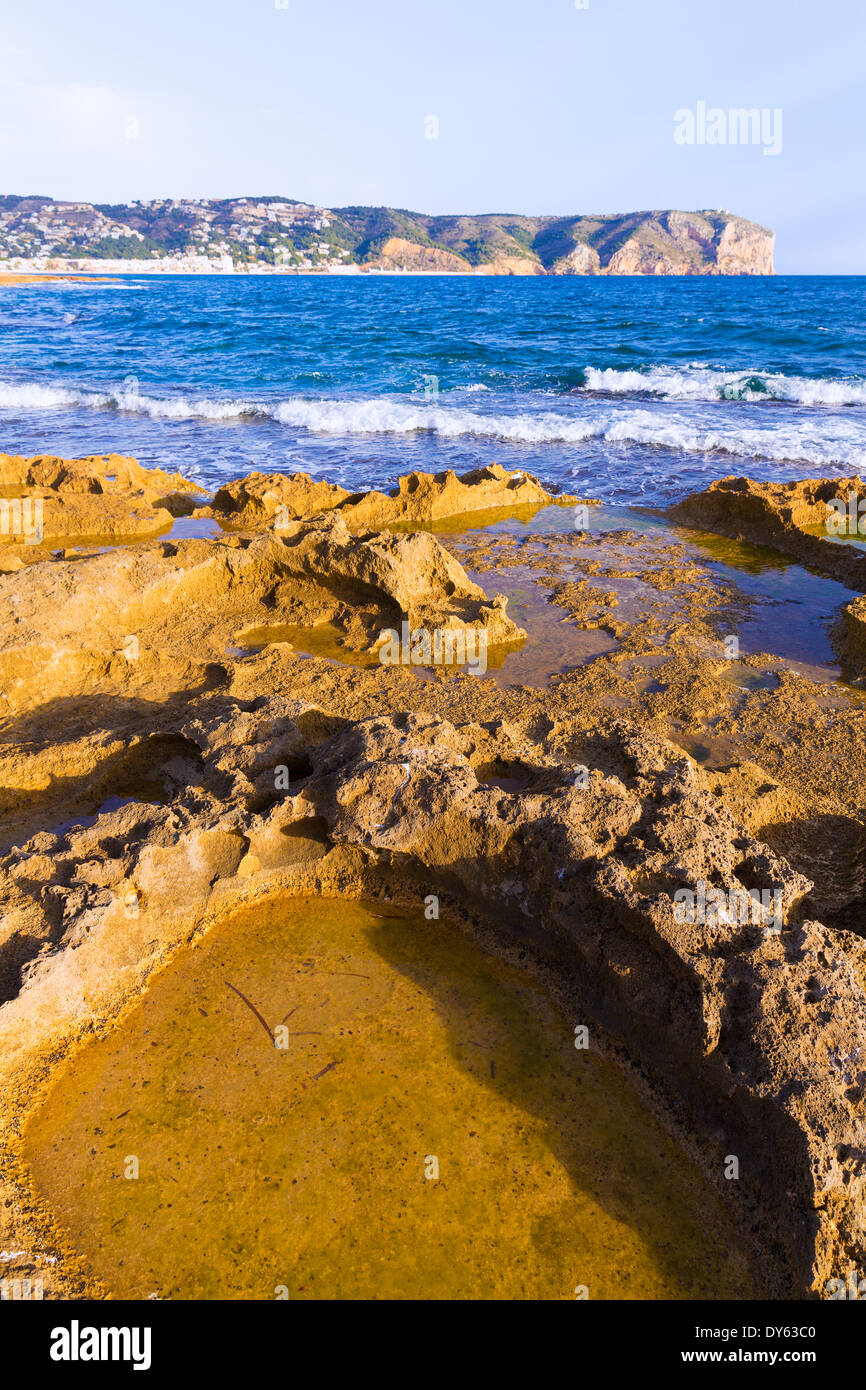 Javea Xabia Muntanyar beach Tosca stone at Alicante Mediterranean Spain ...