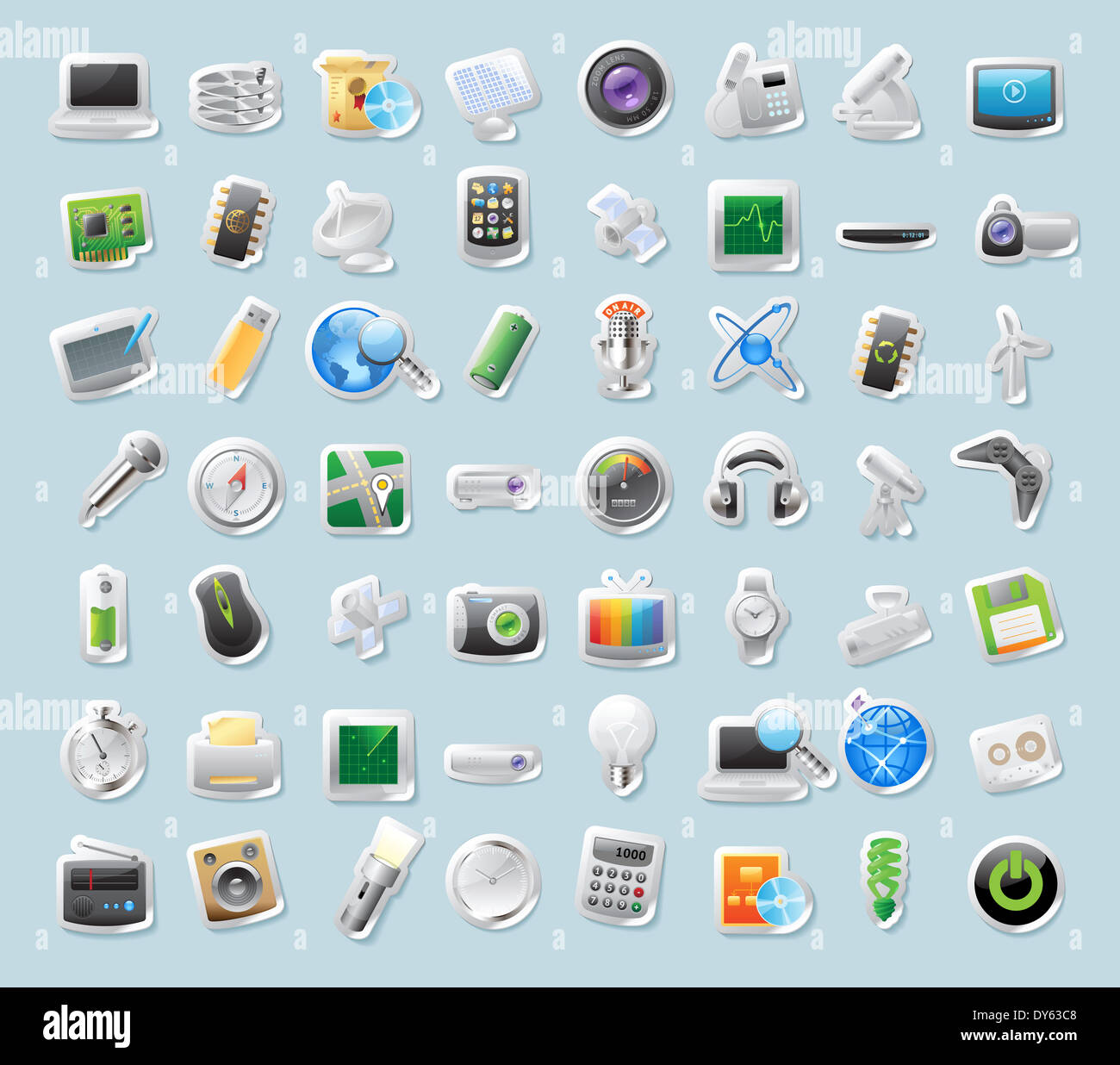 Sticker button set. Icons for technology and devices Stock Photo - Alamy