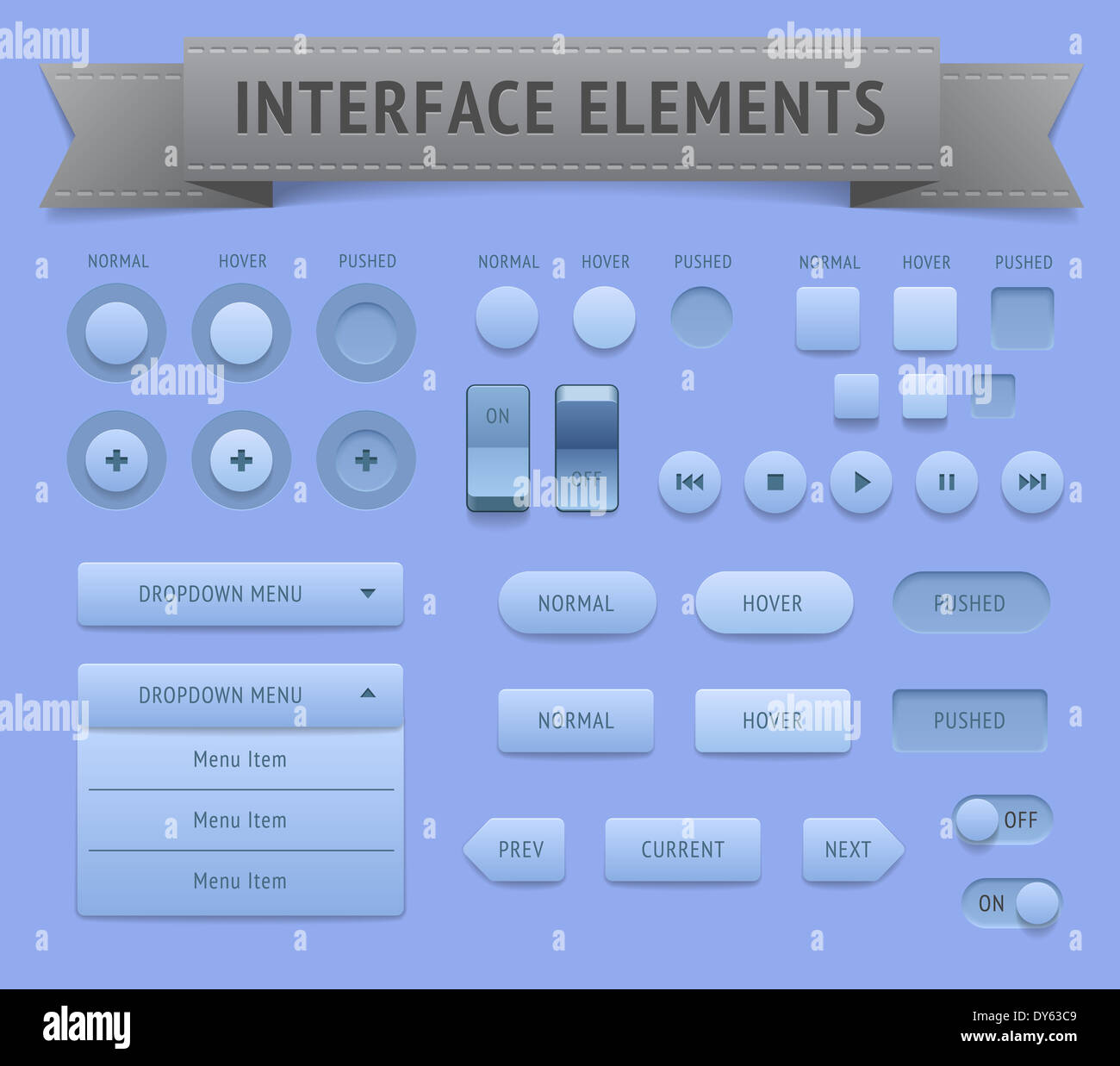 User interface elements. Raster version Stock Photo - Alamy