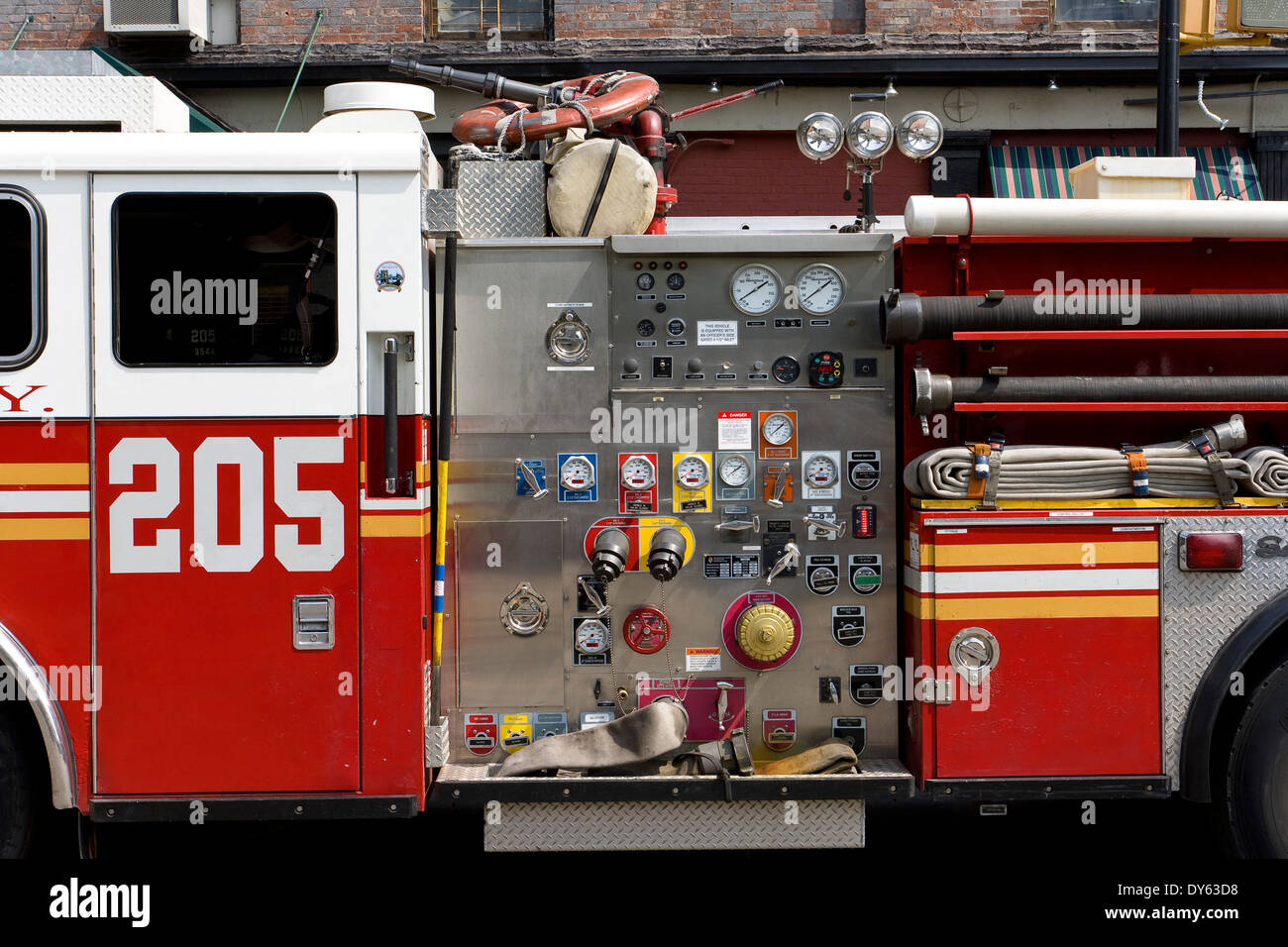 Fire engine in Dumbo, Brooklyn, New York City, New York, North America ...