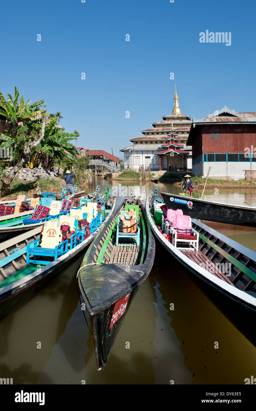 Myanmar, Inle lake, Boats Stock Photo - Alamy