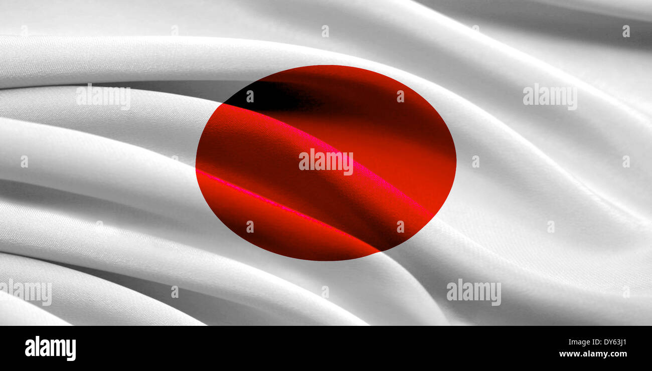Flag of Japan waving in the wind Stock Photo - Alamy