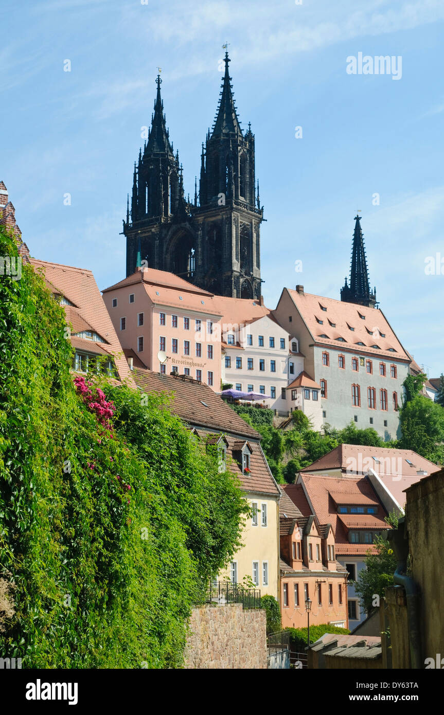 Old town with Albrechtsburg castle and Meissen cathedral, Meissen ...