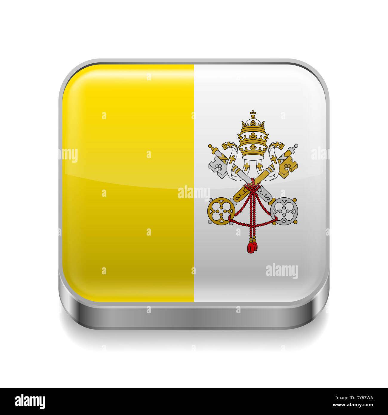 Metal square icon with Vatican City flag colors Stock Photo - Alamy