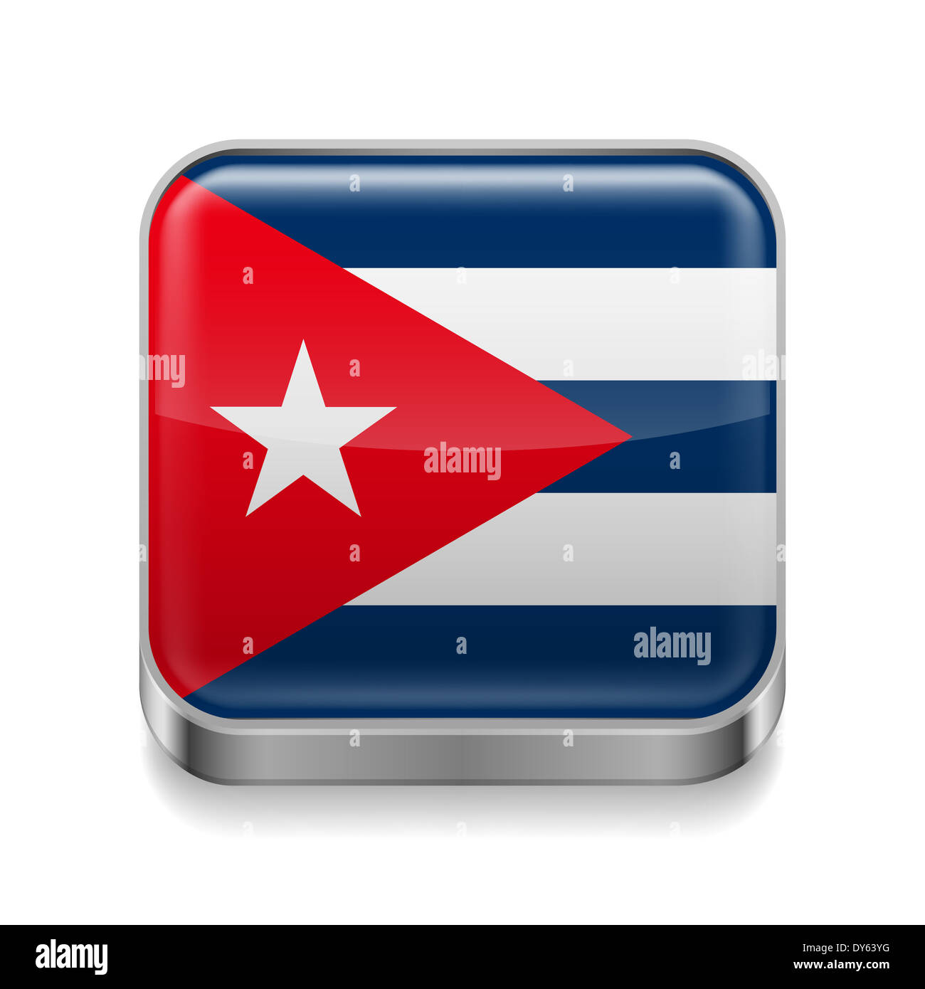 Metal square icon with Cuban flag colors Stock Photo - Alamy