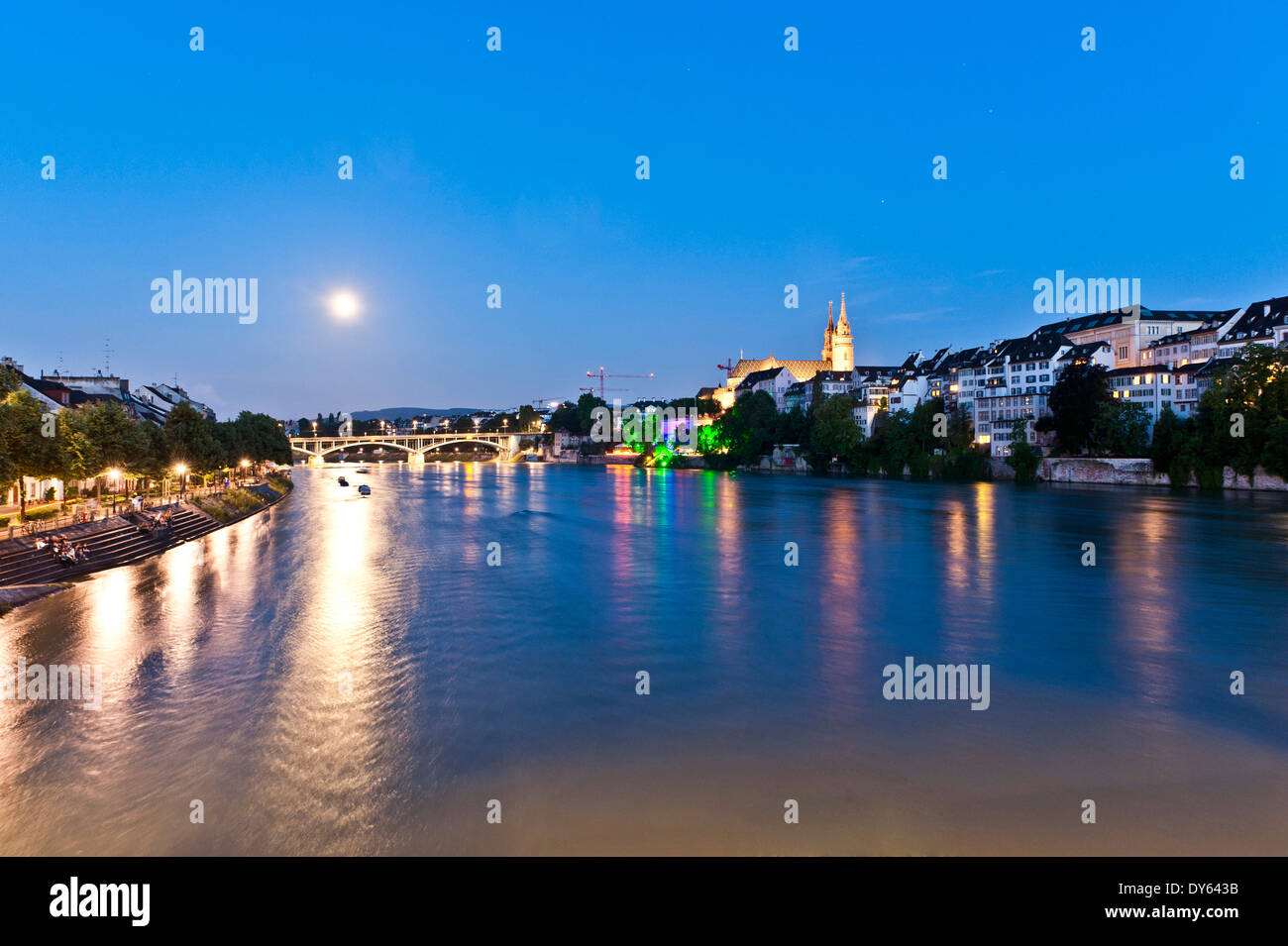 View to Basel and the river Rhein, Basel, Swiss, Europe Stock Photo - Alamy