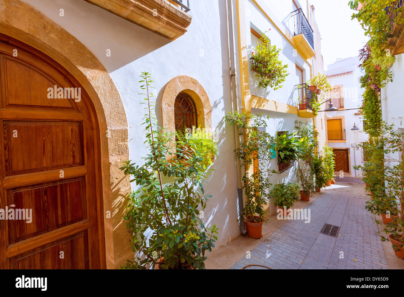 Javea Xabia old town Mediterranean streets in Alicante Spain Stock ...