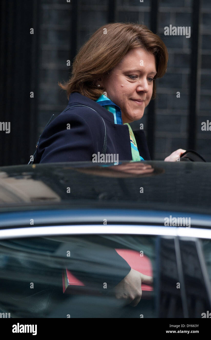 London, UK . 08th Apr, 2014. Culture Secretary Maria Miller leaves 10 ...