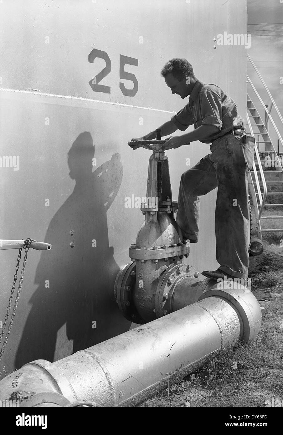 Old storage tank Black and White Stock Photos & Images - Alamy