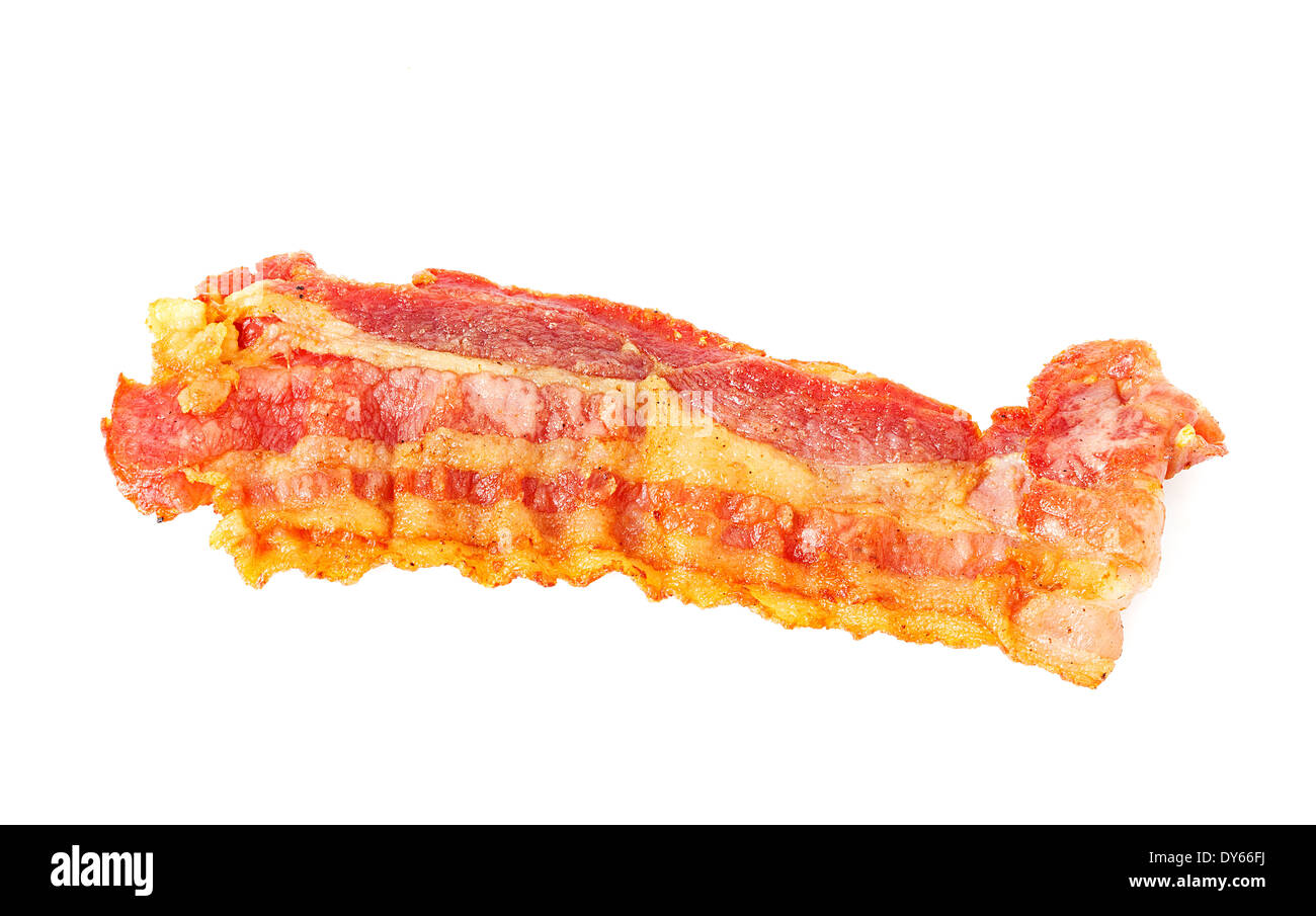 bacon close-up isolated on white background Stock Photo - Alamy