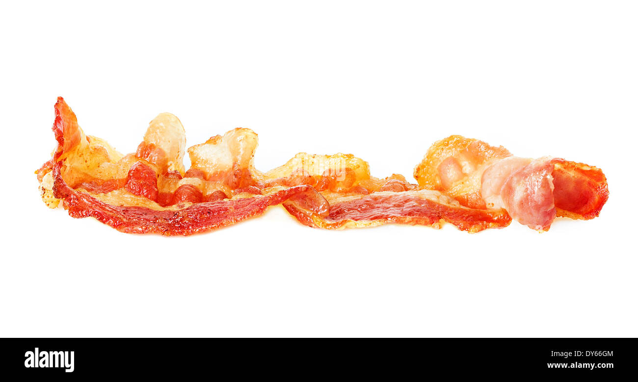 bacon close-up isolated on white background Stock Photo - Alamy
