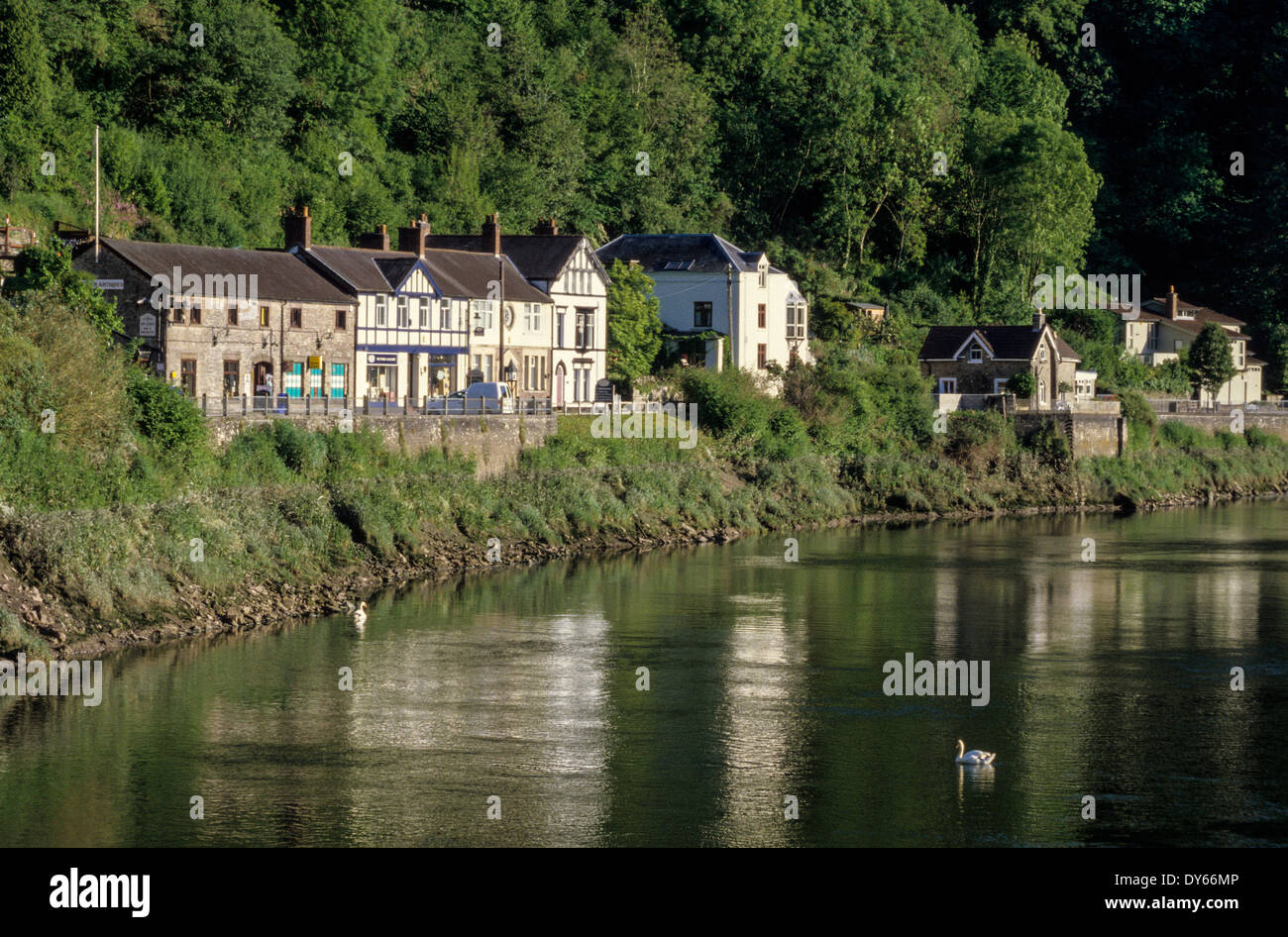 Wales, Tintern Village and the River Wye Stock Photo - Alamy