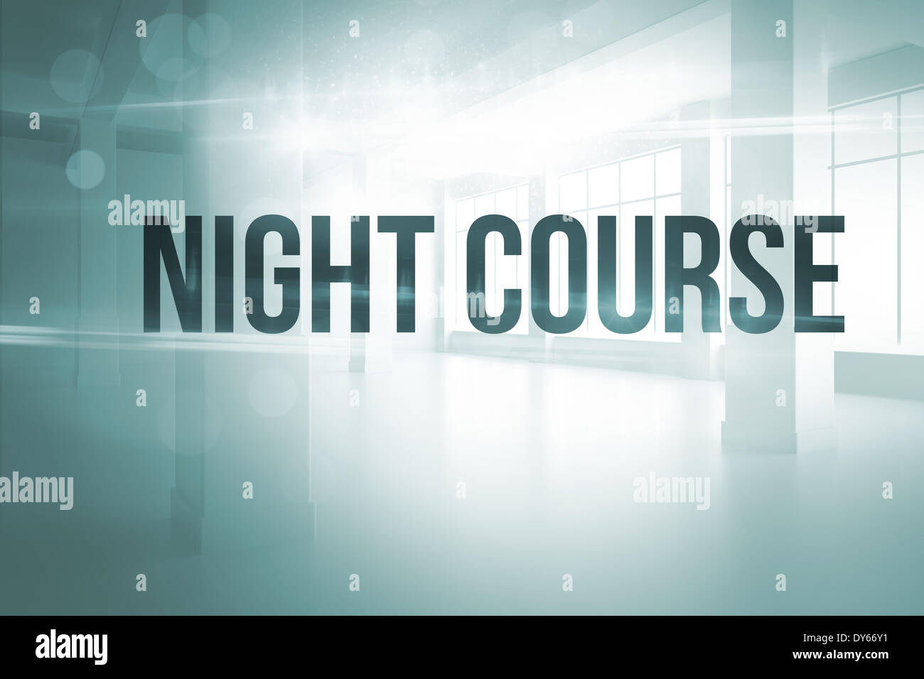 Night course against white room with windows Stock Photo - Alamy