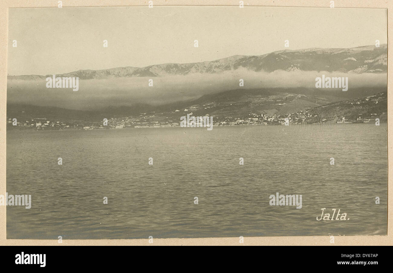 This image shows the cityscape of Yalta, Ukraine, during World War I ...