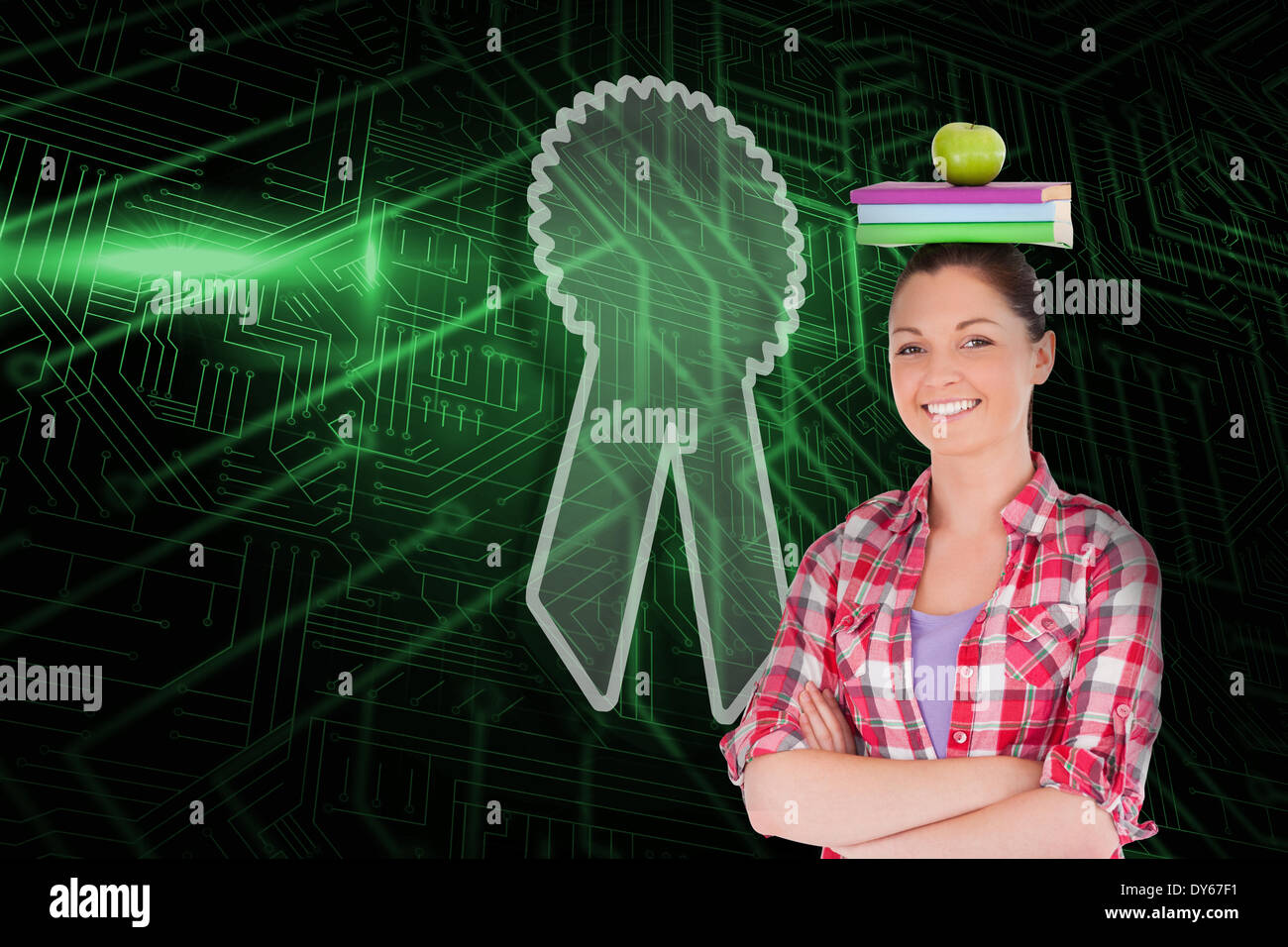 Composite image of merit badge and student Stock Photo - Alamy