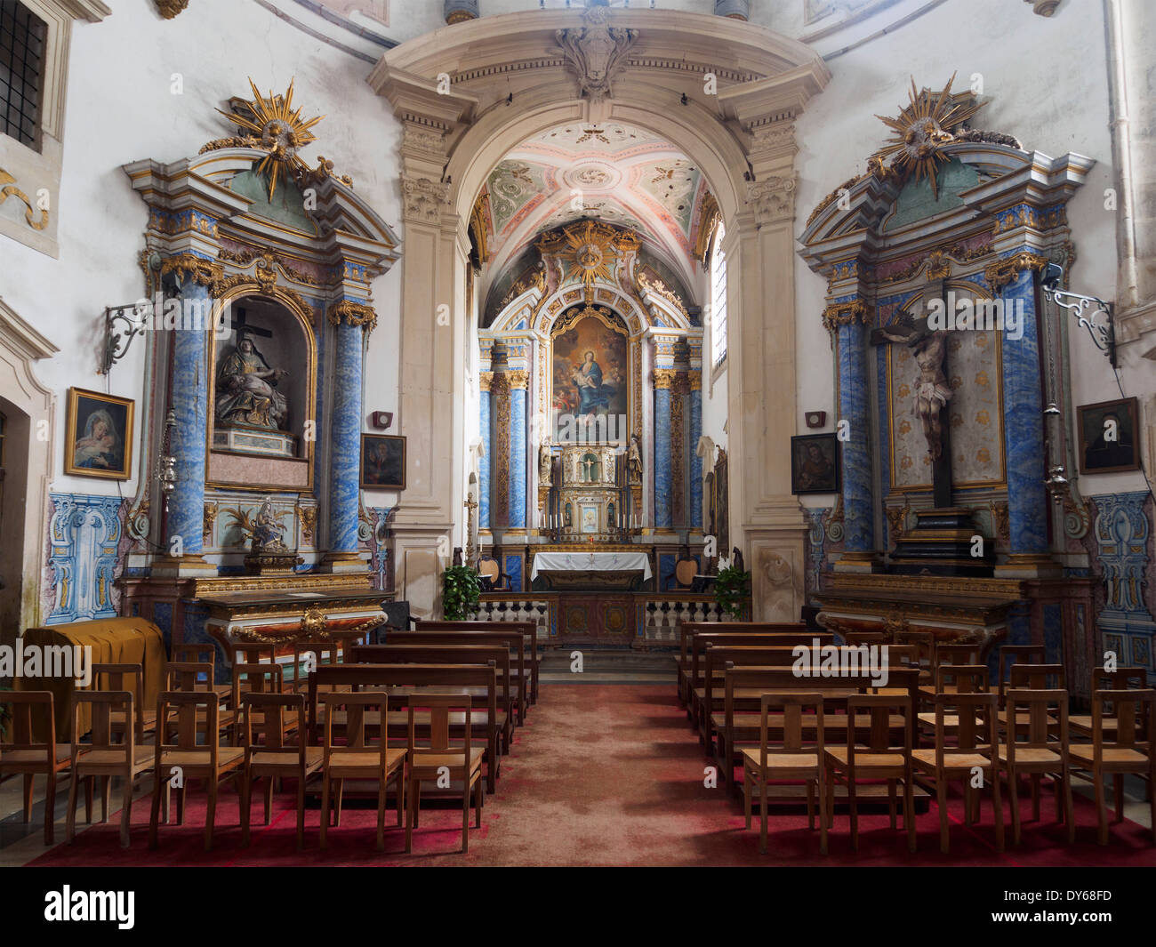 Monastery of Celas church interior in Coimbra, Portugal, Europe Stock ...