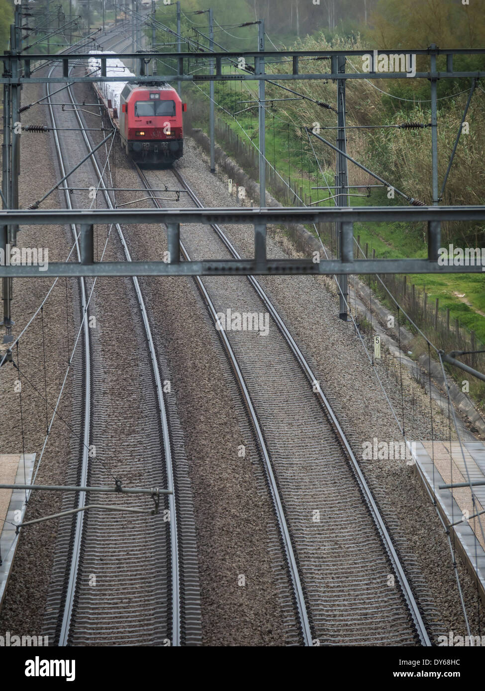 Aerial view railroad tracks train hi-res stock photography and images ...