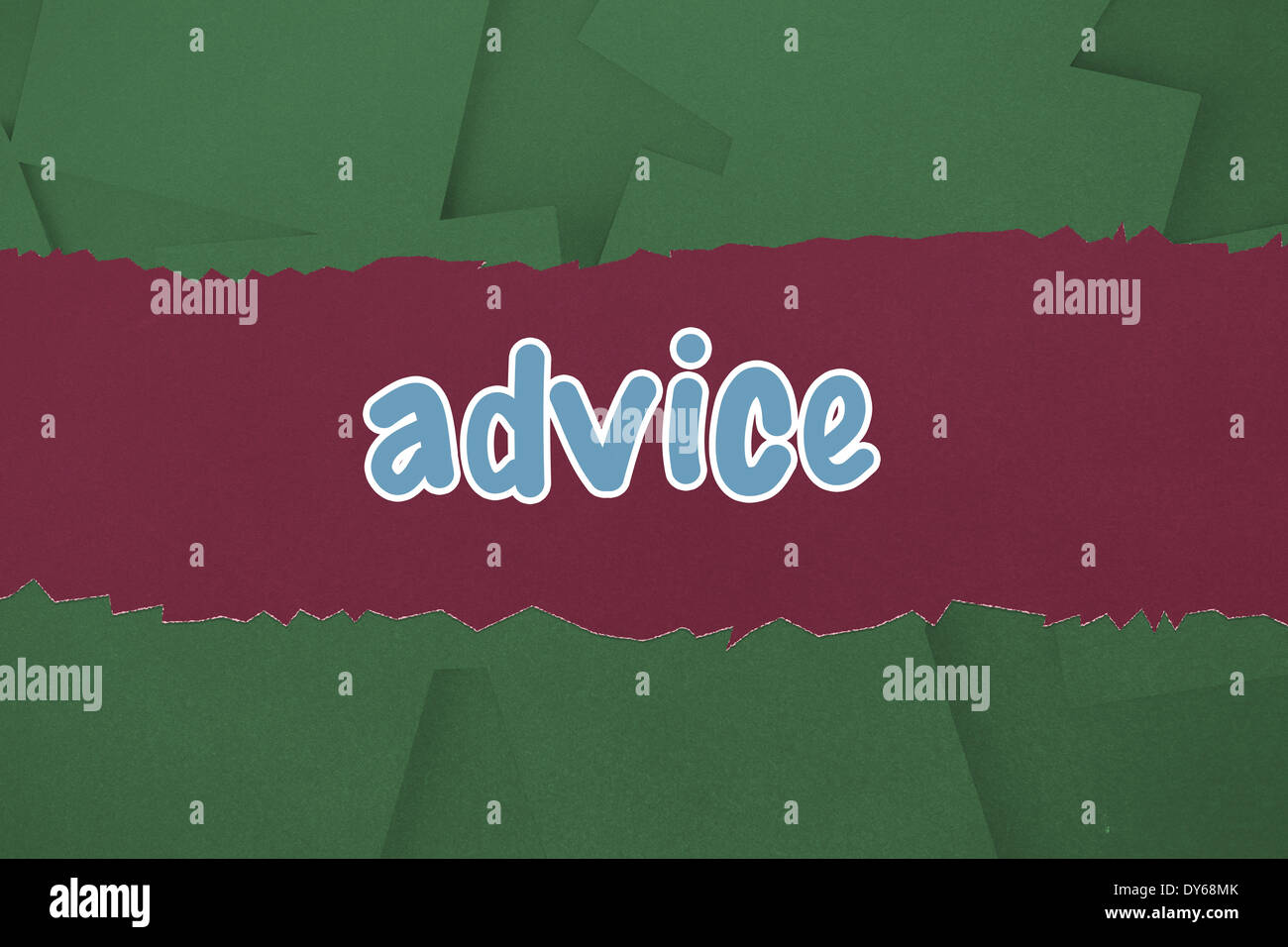 Advice against digitally generated green paper strewn Stock Photo - Alamy