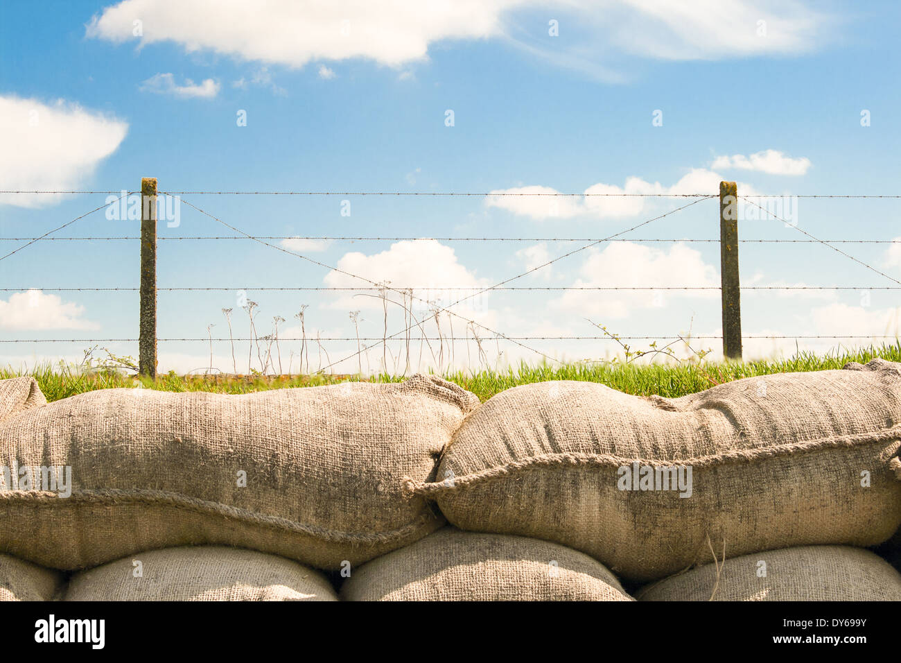 Trench sandbags barbed wire hi-res stock photography and images - Alamy