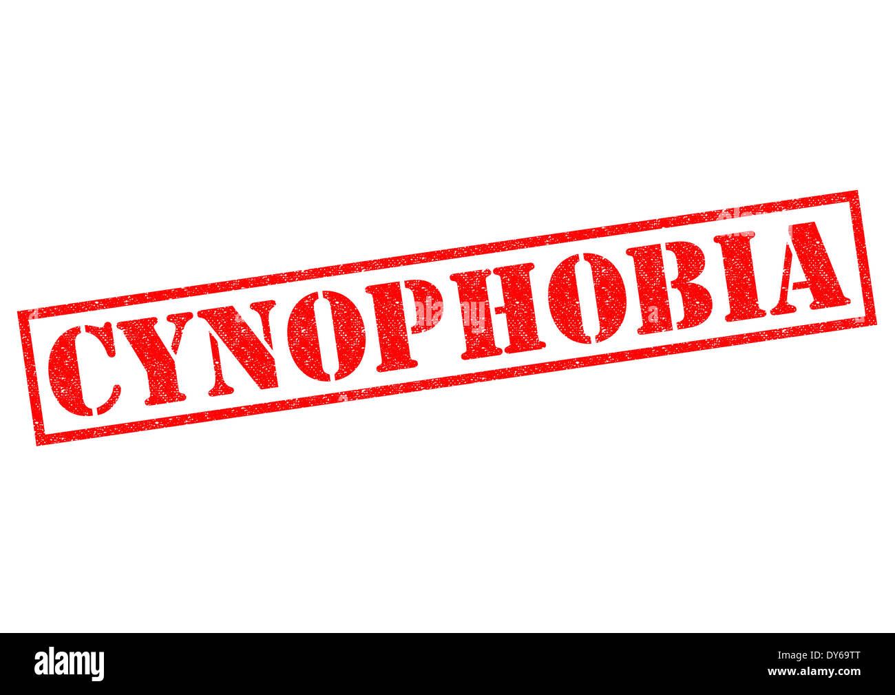 CYNOPHOBIA (fear of dogs) red Rubber Stamp over a white background ...