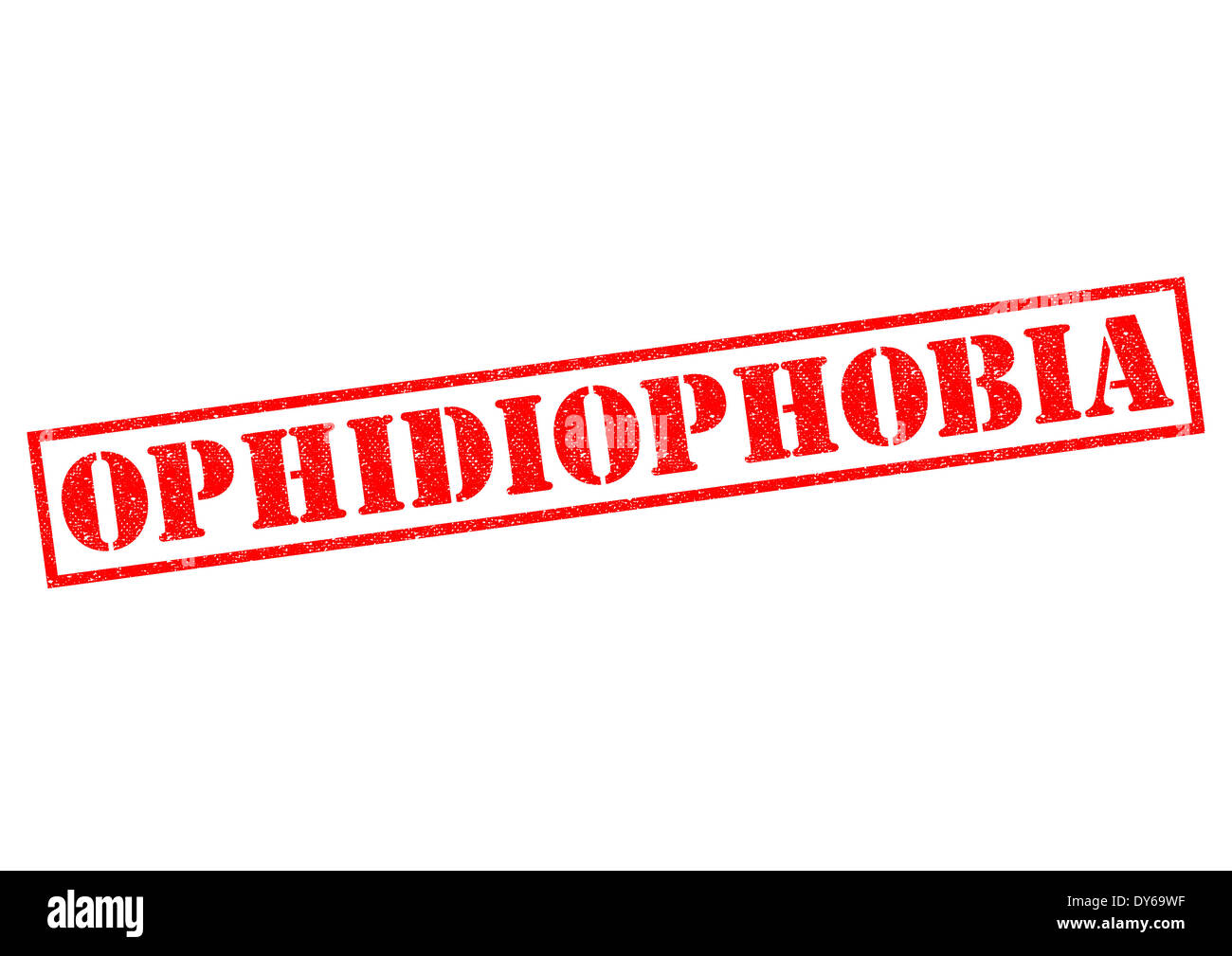 OPHIDIOPHOBIA (fear of snakes) red Rubber Stamp over a white background ...
