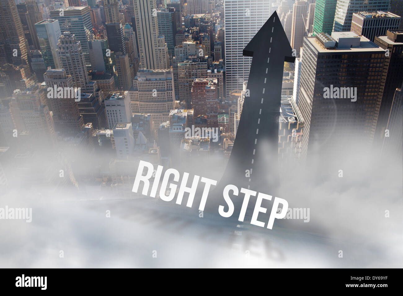 The word right step against road turning into arrow Stock Photo - Alamy