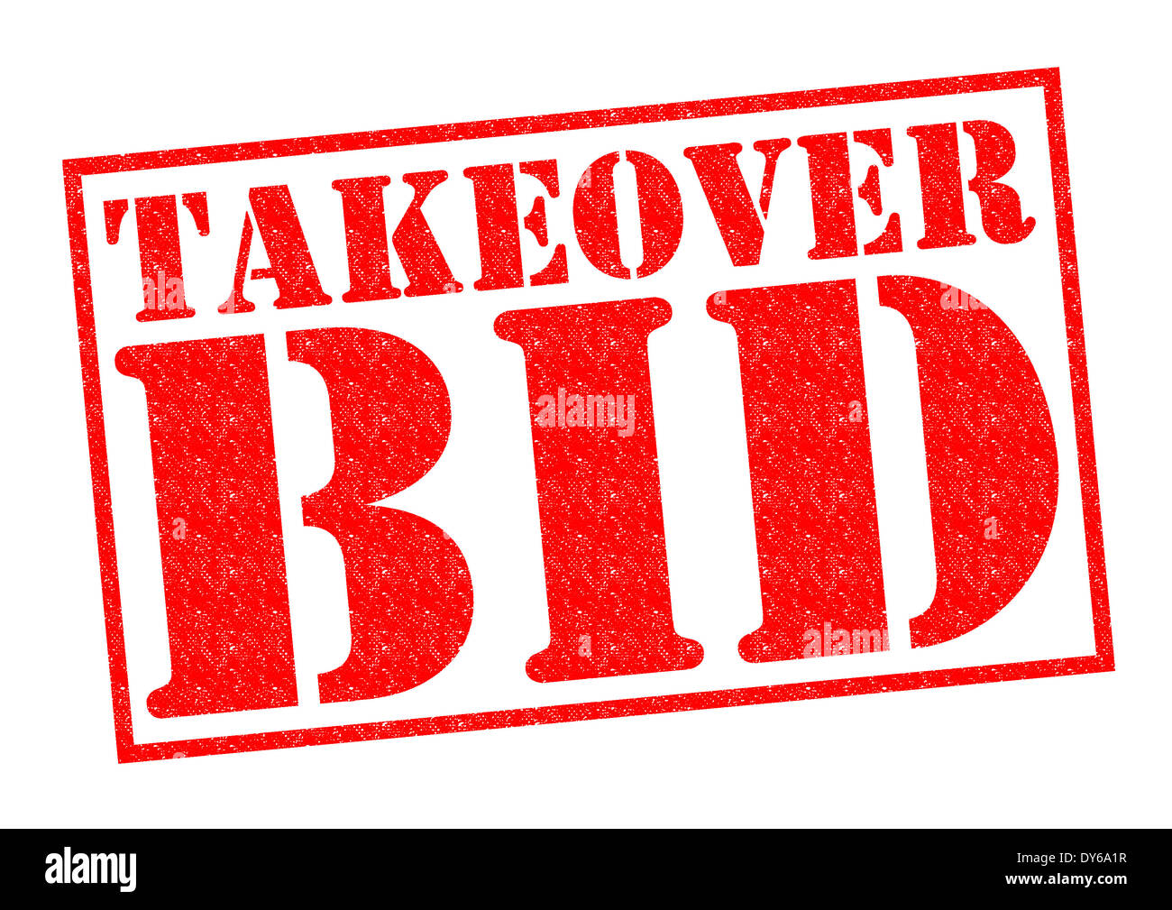 TAKEOVER BID red Rubber Stamp over a white background Stock Photo - Alamy