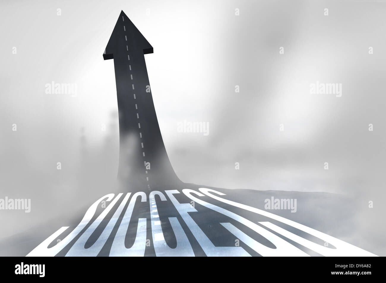 Success against road turning into arrow Stock Photo - Alamy