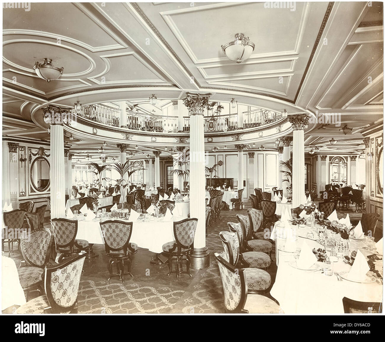 The First Class Dining Saloon aboard the RMS Lusitania was a luxurious ...