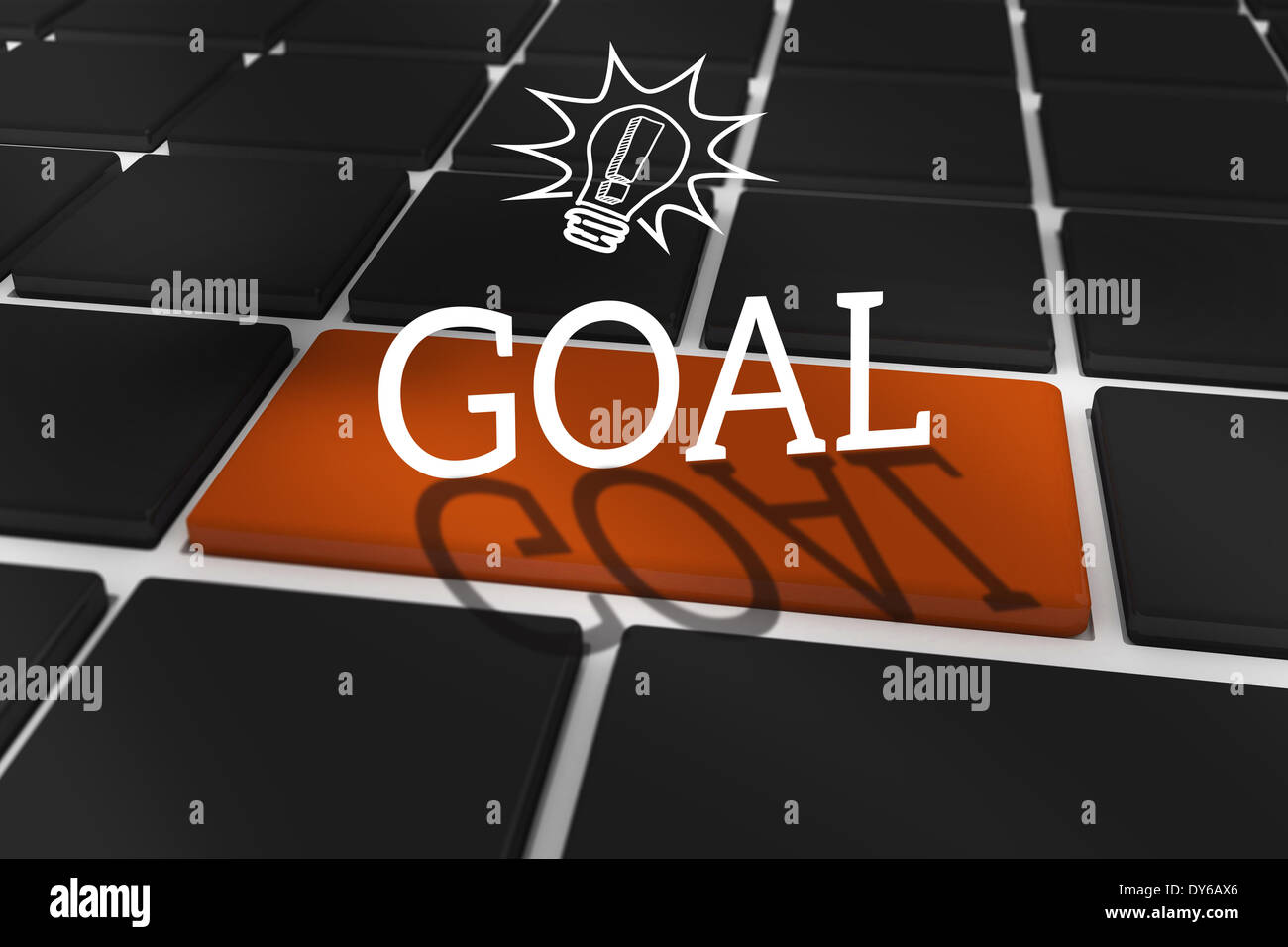 Goal against black keyboard with brown key Stock Photo - Alamy