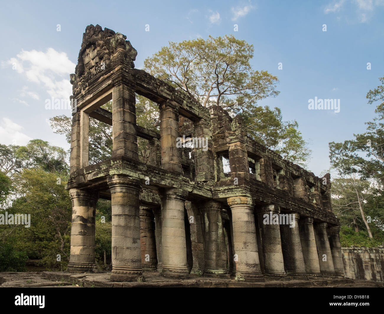 Two storey pavilion at Preah Khan temple, Siem Riep, Cambodia Stock ...