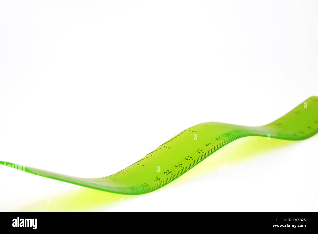 Green bendy Ruler isolated on a white background Stock Photo - Alamy