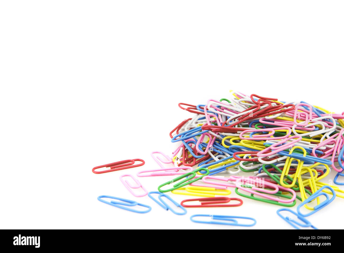 Multi Coloured Paper Clips isolated on a white background Stock Photo ...