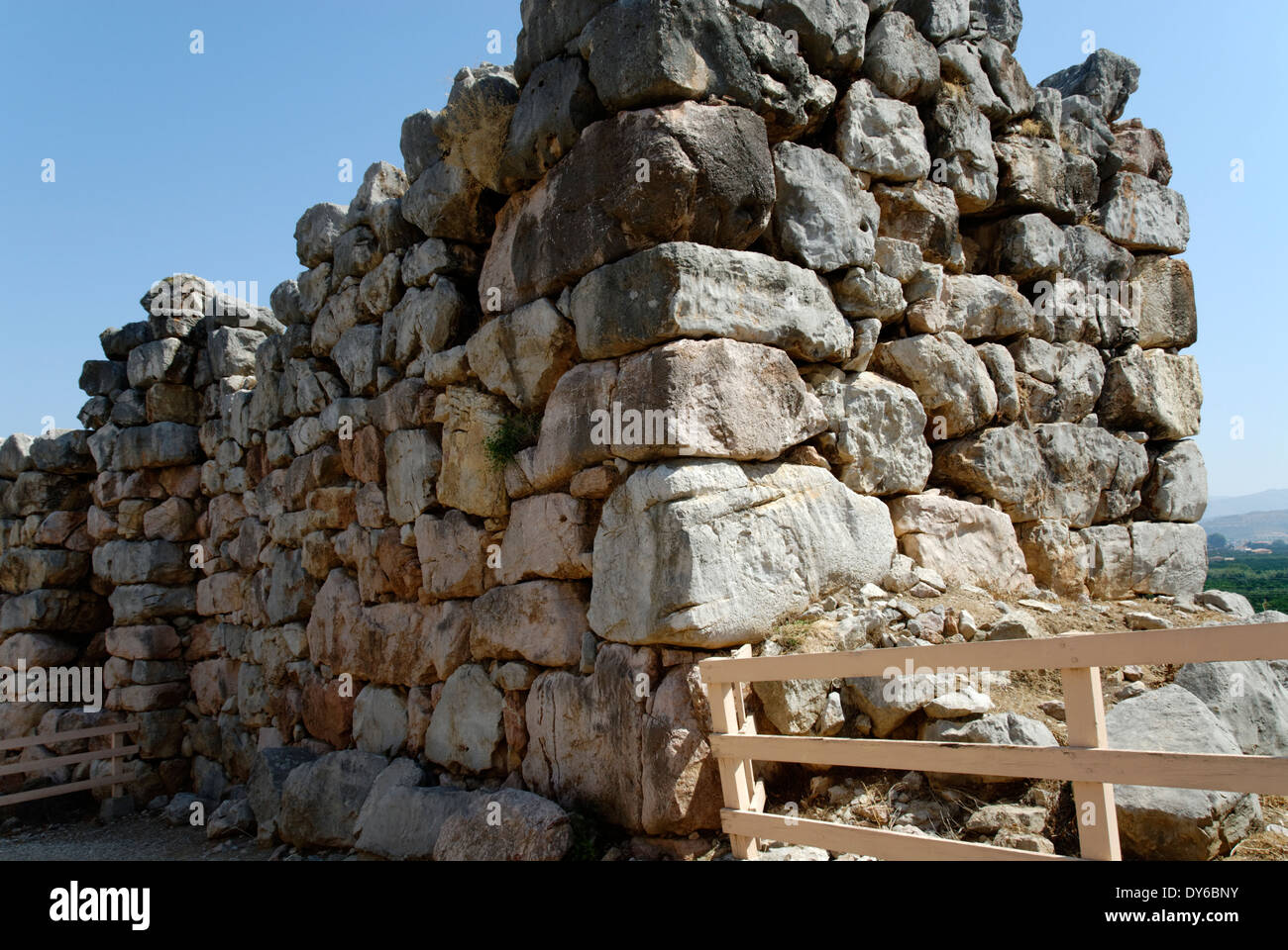 Section massively thick limestone Cyclopean outer walls or ramparts ...