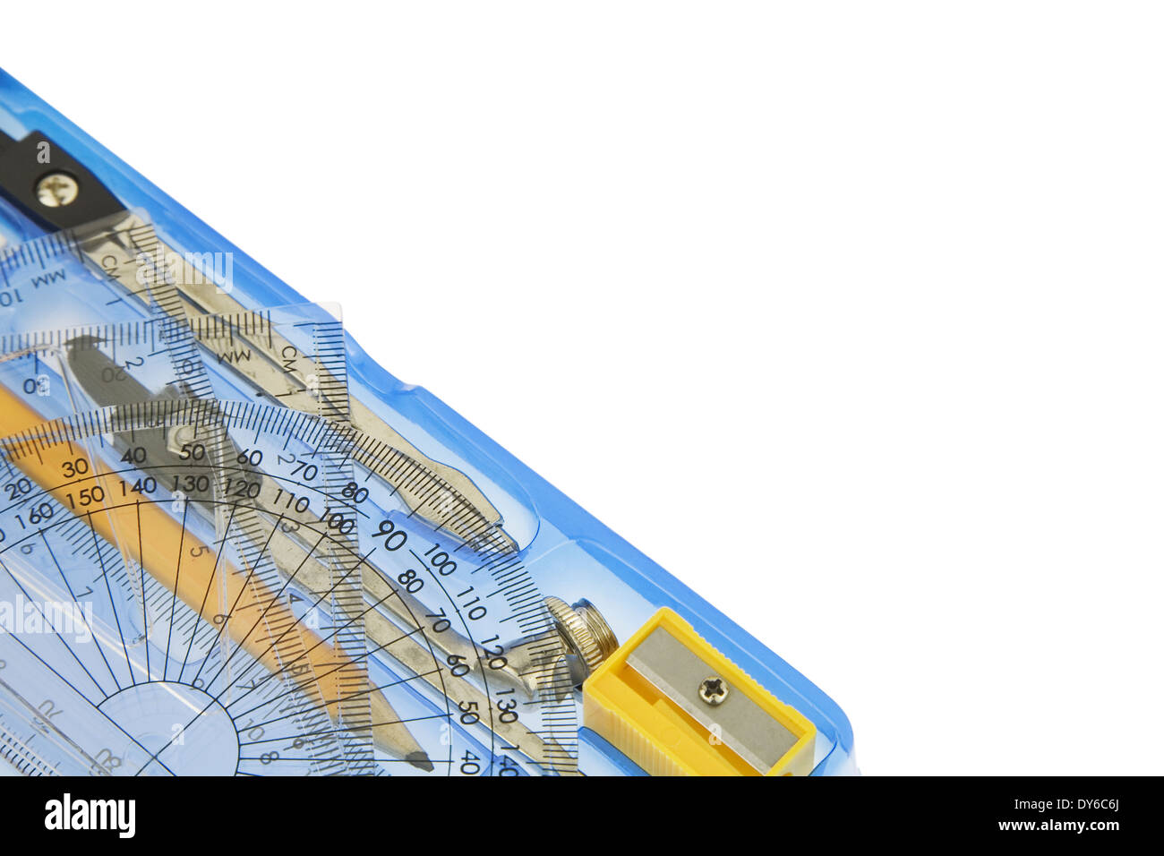 Maths set isolated on a white background Stock Photo - Alamy