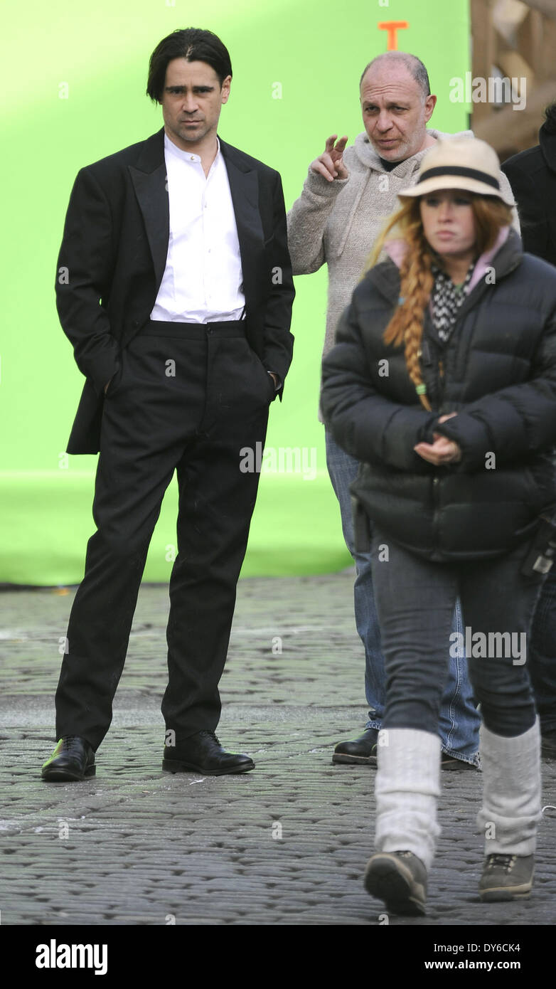 Actors filming on the movie set of Winter s Tale Featuring: Colin ...