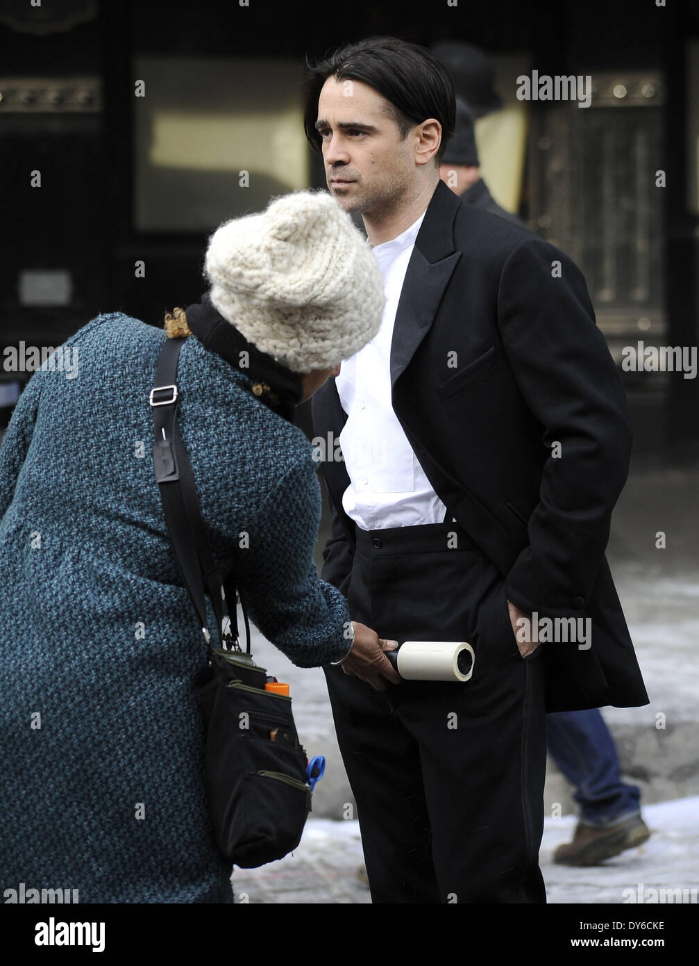 Actors filming on the movie set of Winter s Tale Featuring: Colin ...