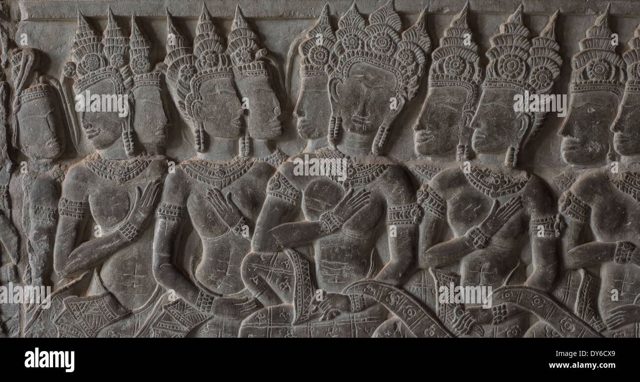 Beautiful mural at Angkor Wat Stock Photo - Alamy