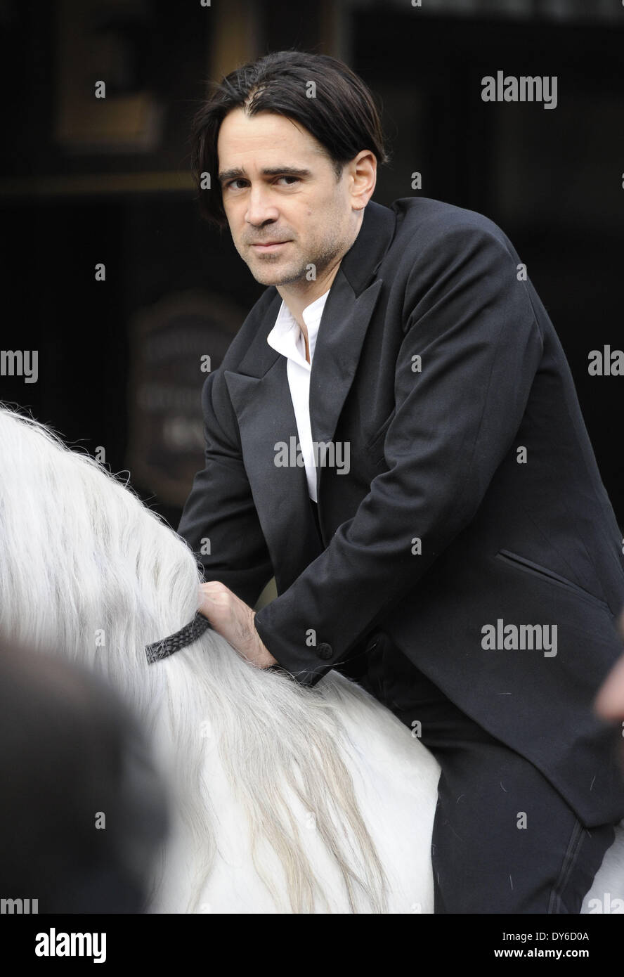 Actors filming on the movie set of Winter s Tale Featuring: Colin ...