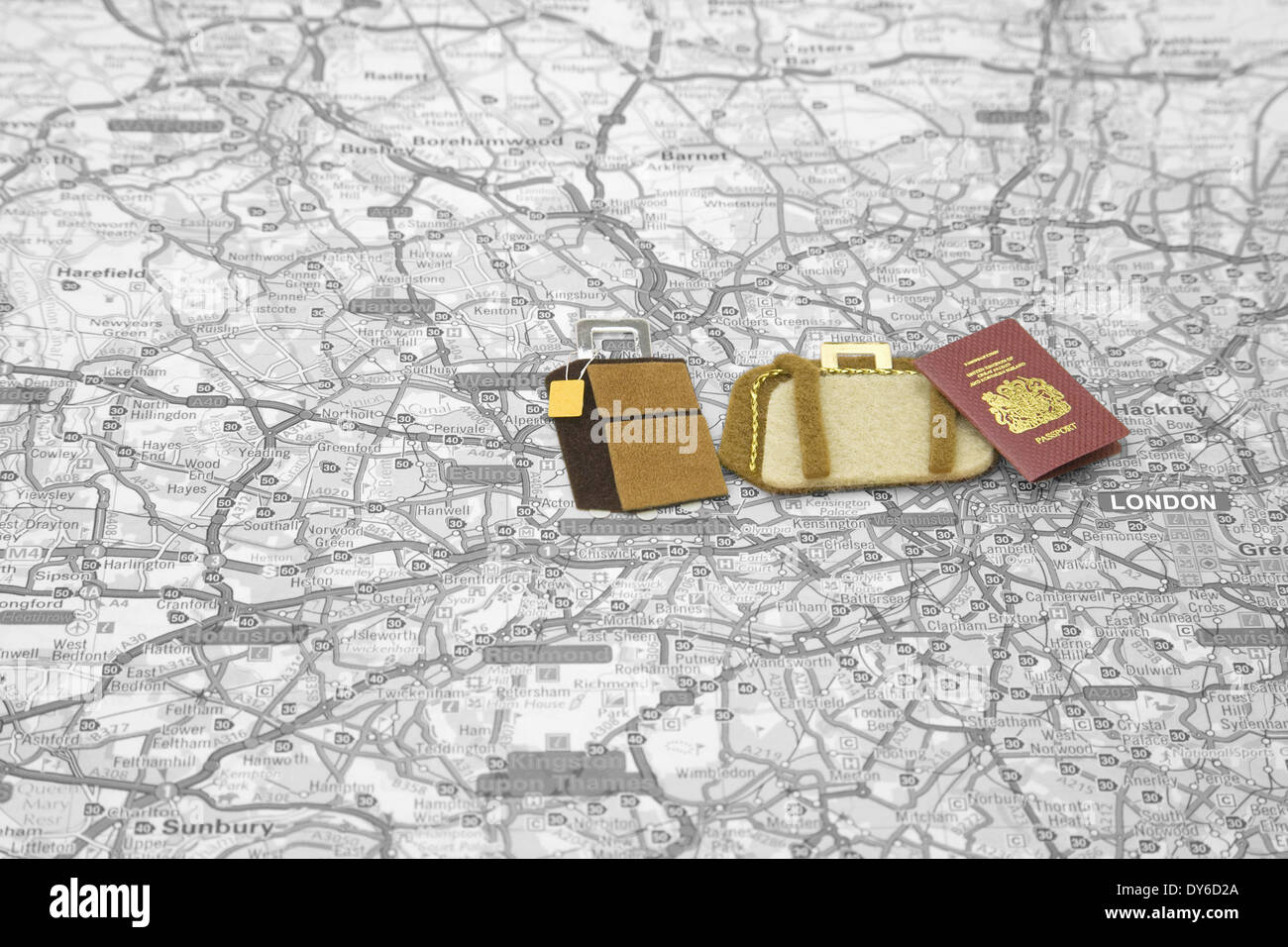 Stickers on a london map hi-res stock photography and images - Alamy