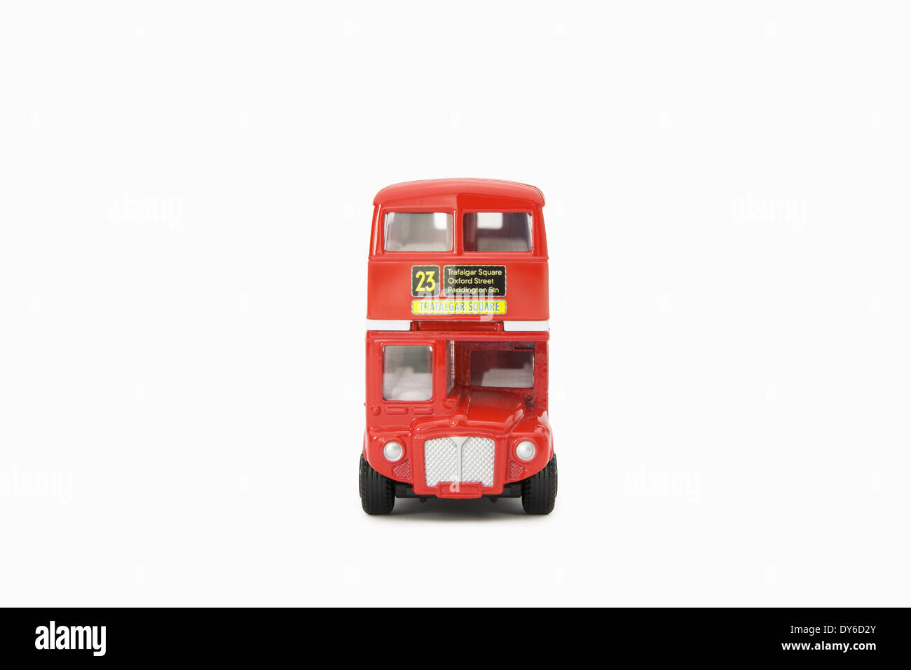 red Die cast miniature London Route Master bus Stock Photo - Alamy