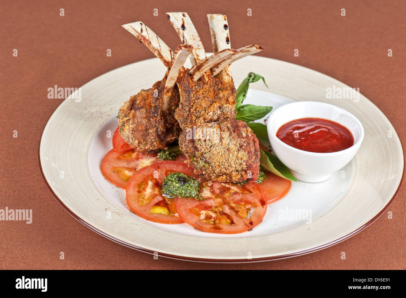 roasted lamb rib Stock Photo - Alamy