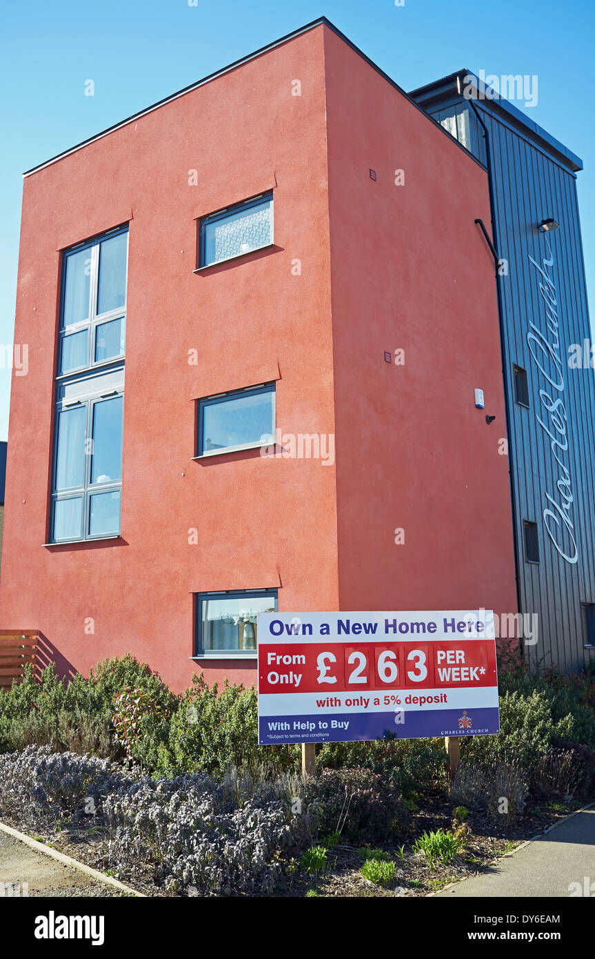 Charles Church housing development with Help to buy Stock Photo - Alamy