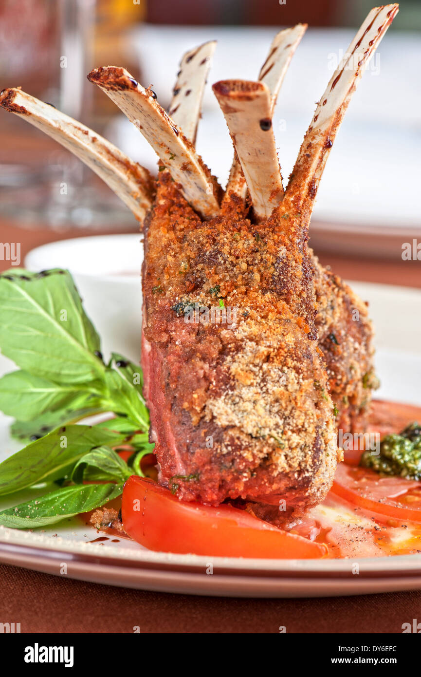roasted lamb rib Stock Photo - Alamy