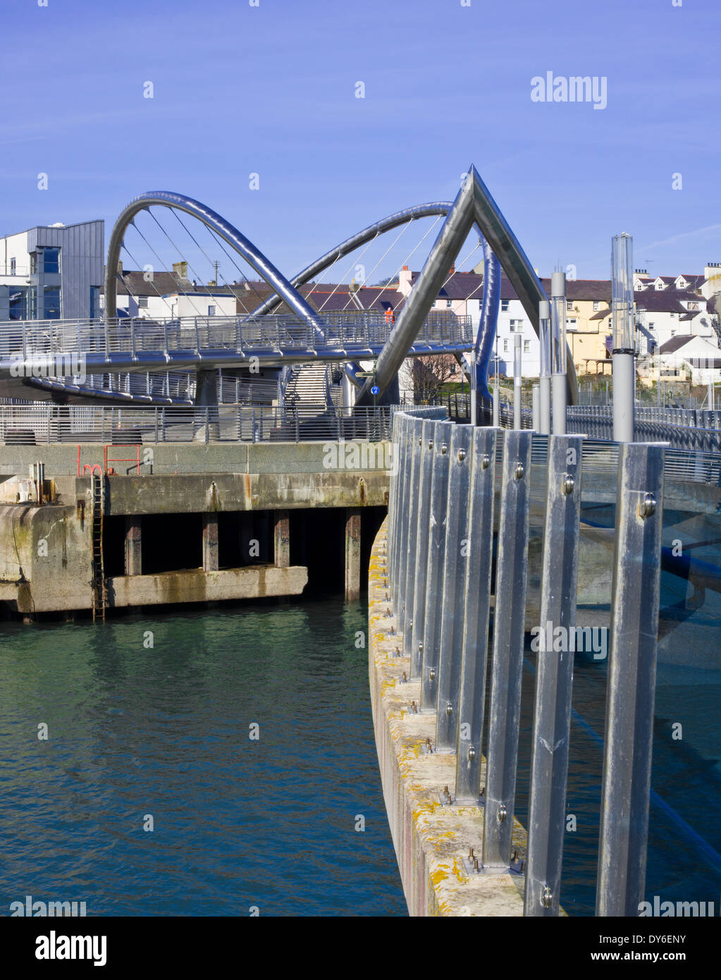 A footbridge connecting Holyhead Town with the port Stock Photo - Alamy