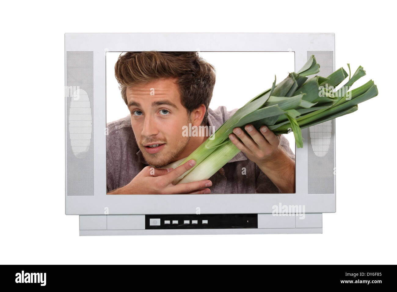 Man holding leek hi-res stock photography and images - Alamy