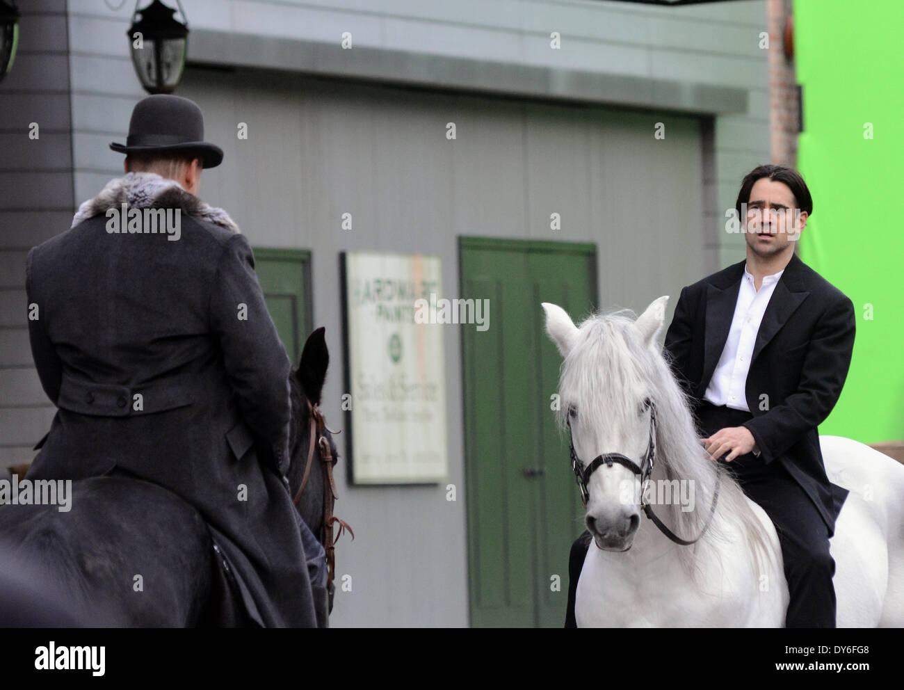 Actors filming on the movie set of Winter s Tale Featuring: Russell ...